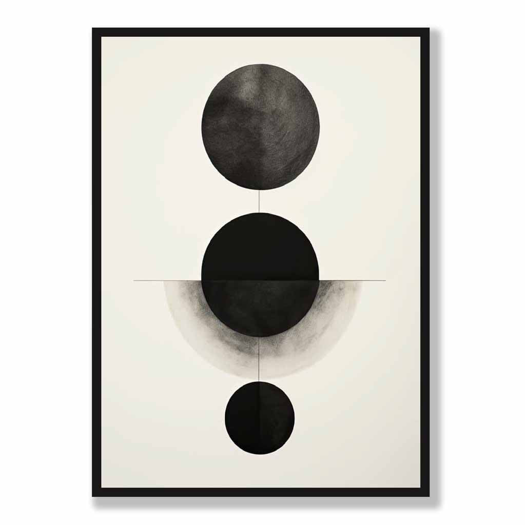 Painted Circles In Ivory And Black Print Artze Wall Art UK Painted Circles In Ivory And Black Print Artze Wall Art UK