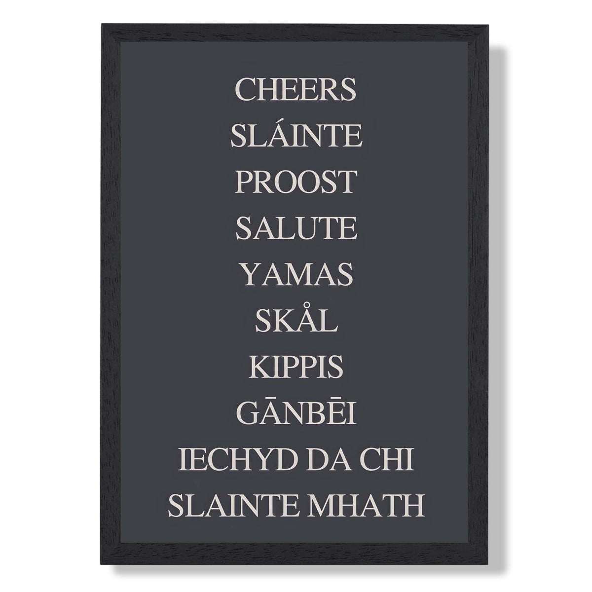 Cheers Salute Multilingual Art Print | Artze Wall Art UK