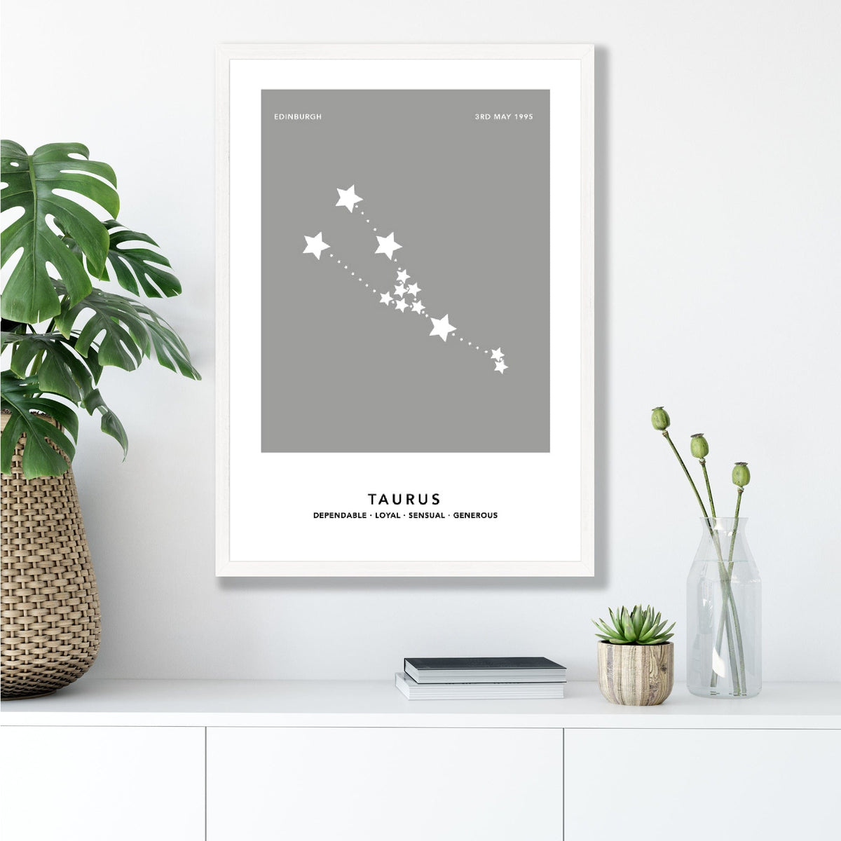 TAURUS - Personalised Star Sign Print with Colour Options – Artze Wall Art