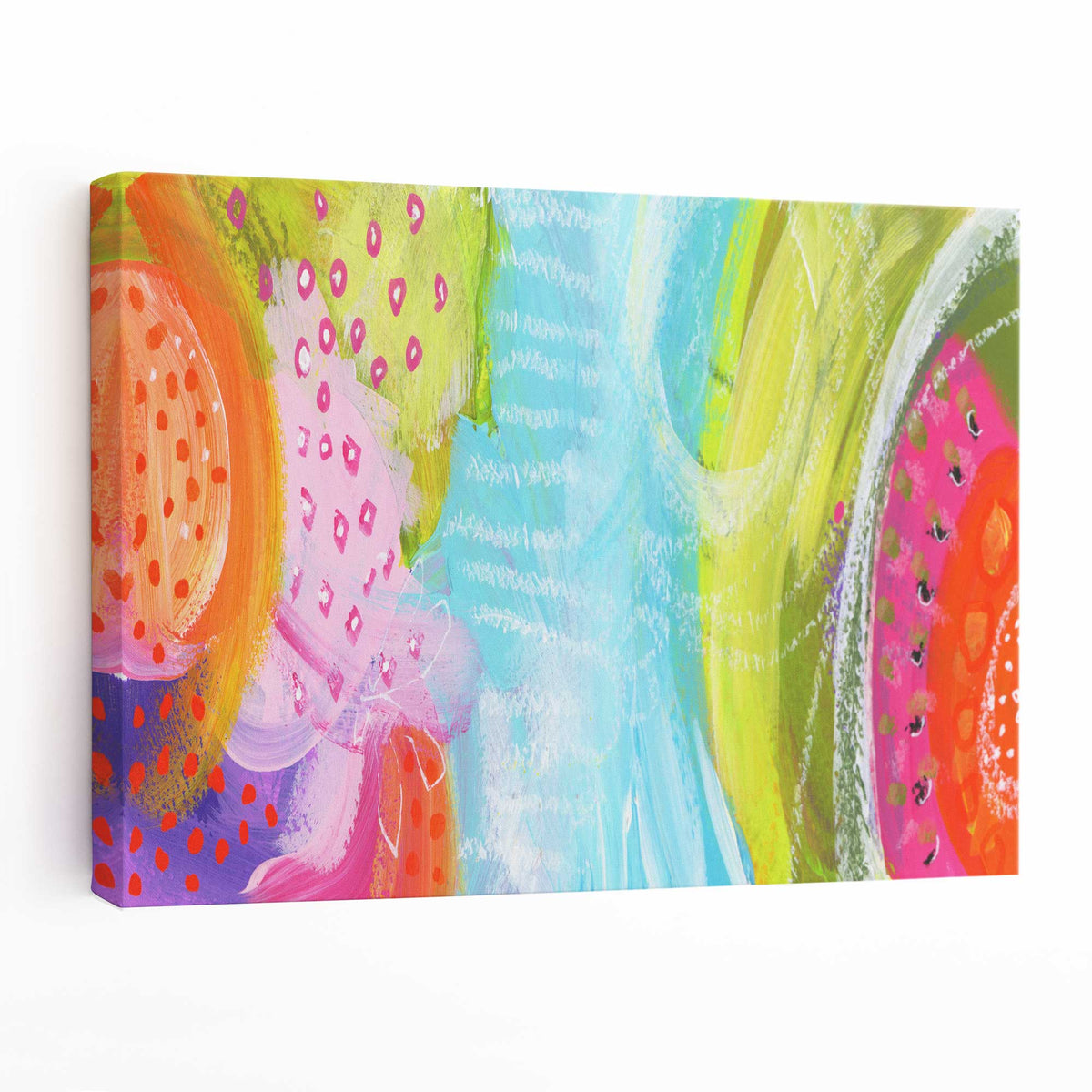 Abstract Bright Tropical Fruits Canvas Wall Art Print | Artze UK ...